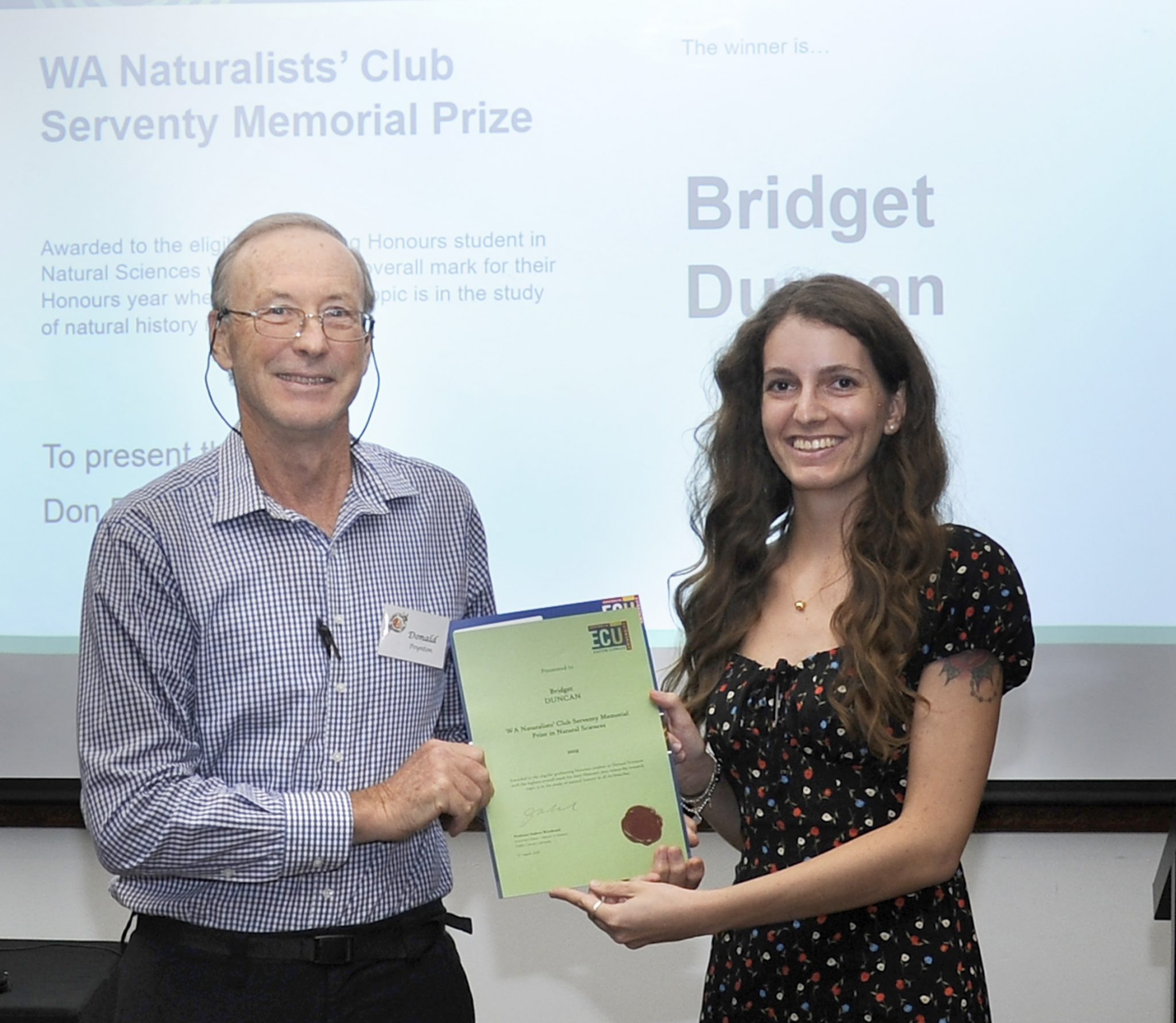 Serventy Memorial Prize Winners | Western Australian Naturalists Club